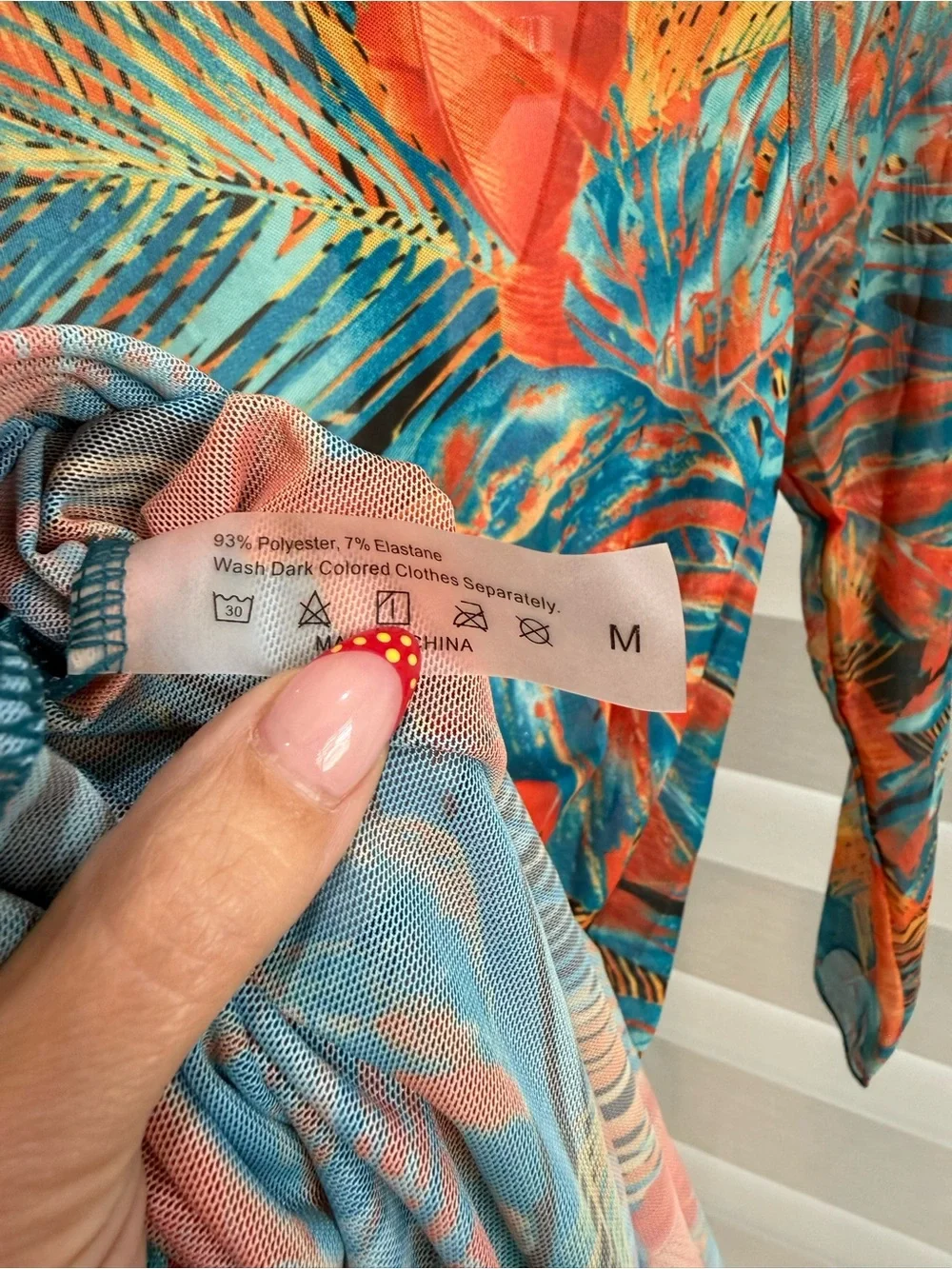 no brand | Swim | Sheer Tropical Deep V Swim Coverup Blue Coral | Poshmark